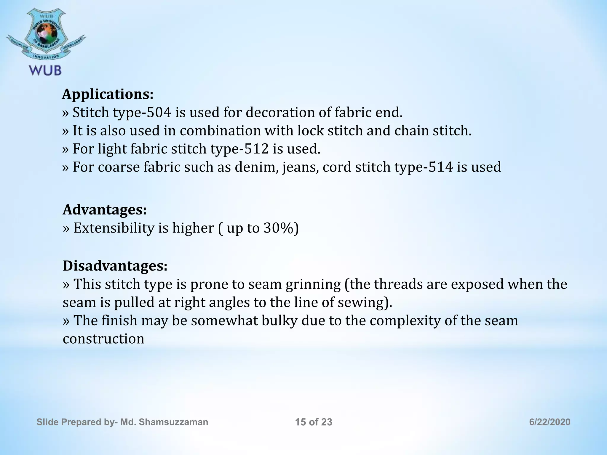 Stitch and it's classification (part 1) | PPTX