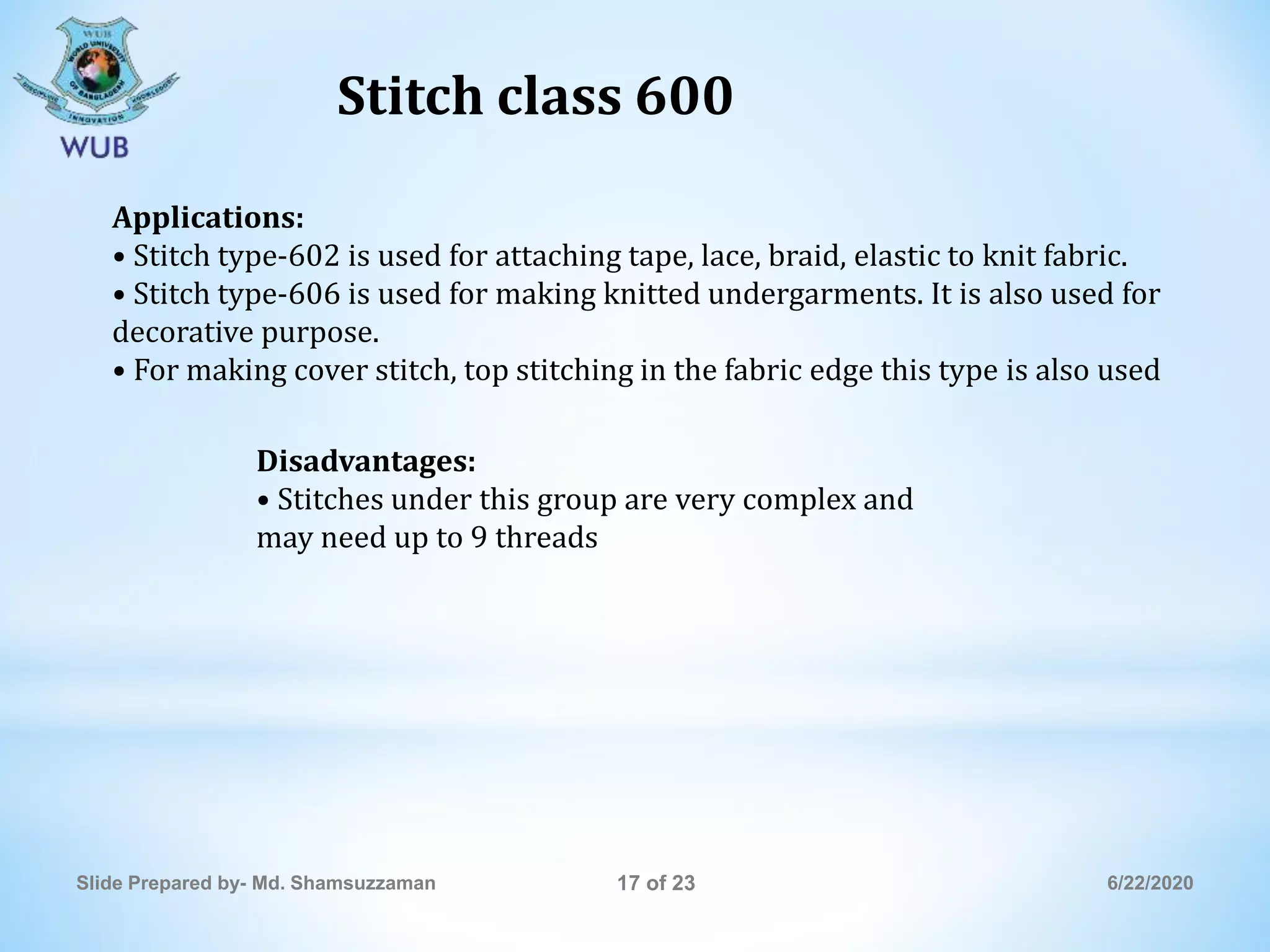 Stitch and it's classification (part 1) | PPTX