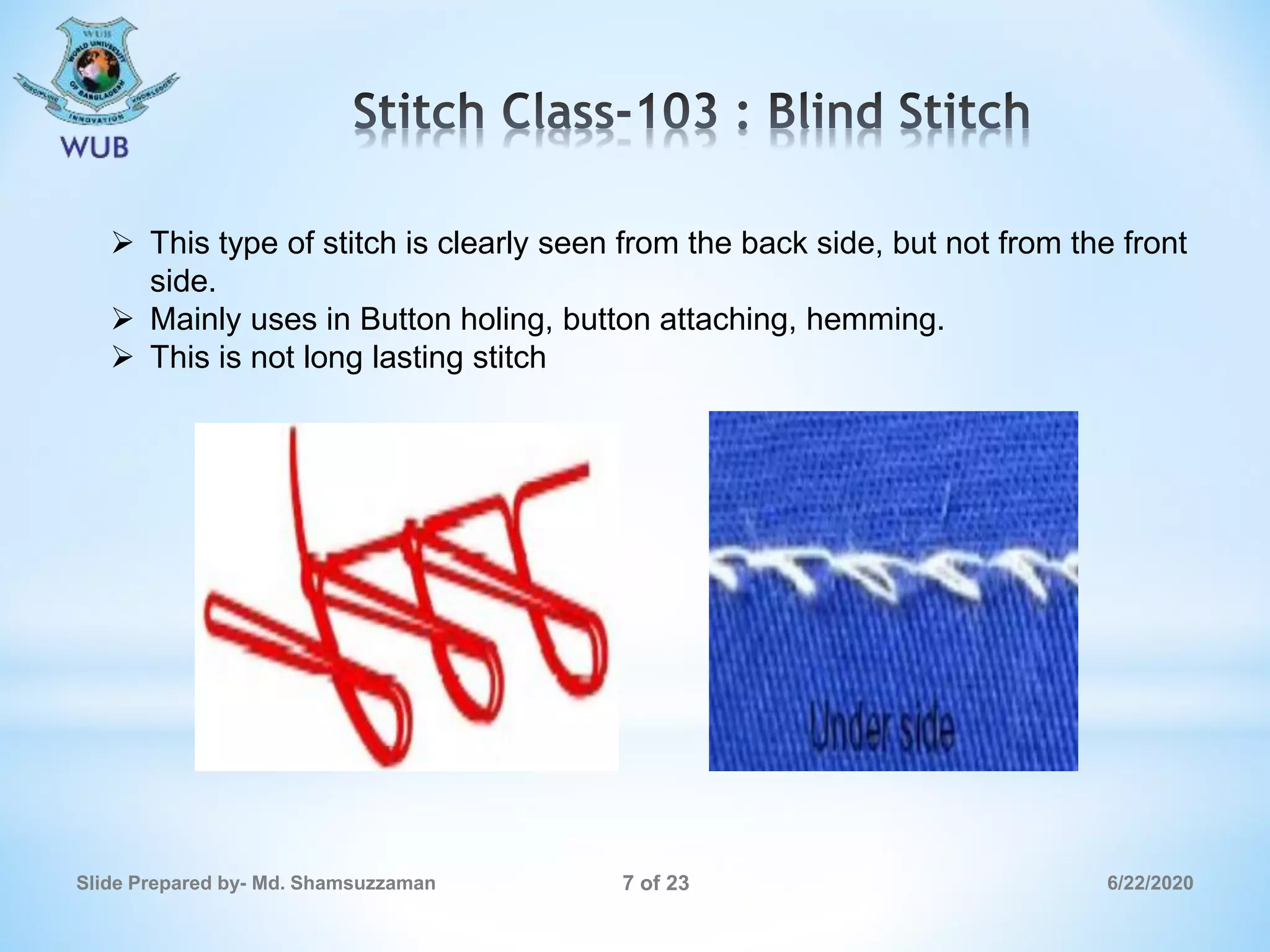 Stitch and it's classification (part 1) | PPTX