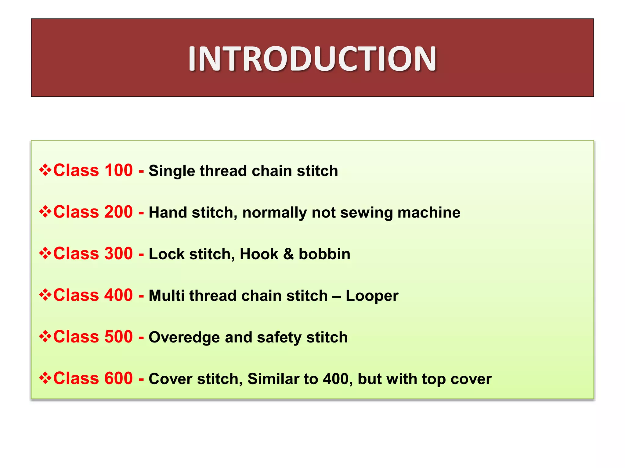 STITCH TYPE & THREAD CONSUMPTION | PPTX
