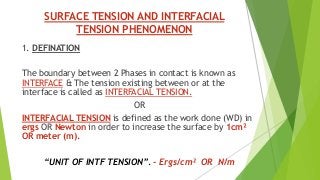 Surface and Interfacial Phenomenon | PPTX