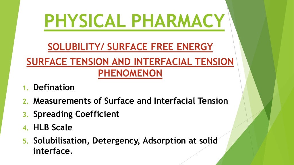 Surface and Interfacial Phenomenon | PPTX