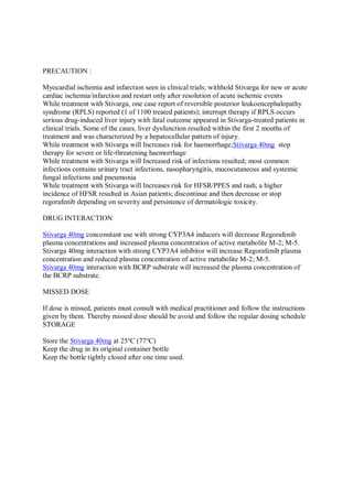 Stivarga 40mg Tablets Regorafenib Uses Side effects | PDF | Cancer ...