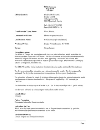 Stivax neurostimulator and fda powerpoint | PDF