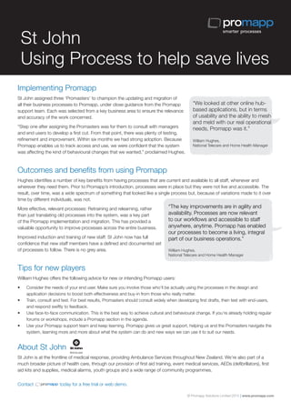 St John Case Study Promapp | PDF