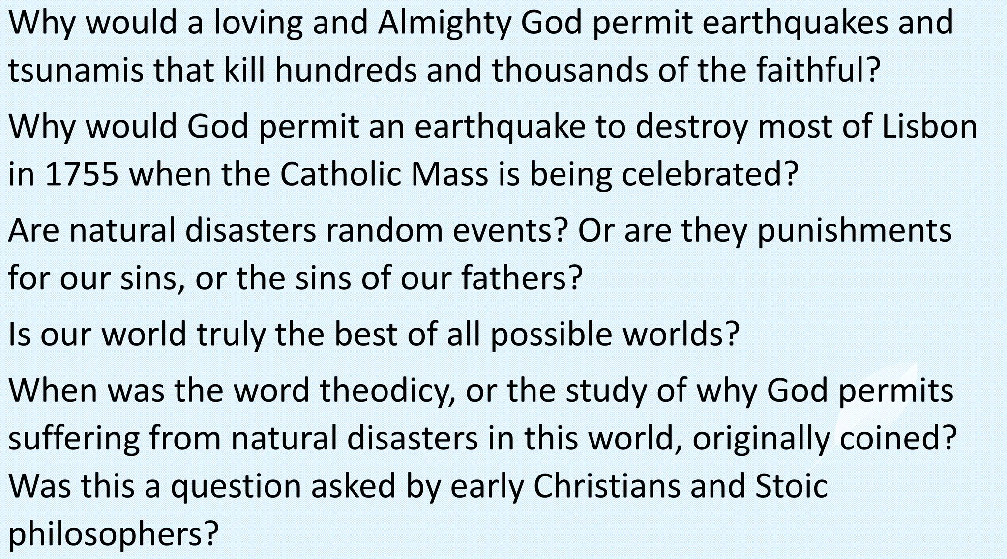 St John Chrysostom, Voltaire, and Ask: Why Would a Loving God Permit ...