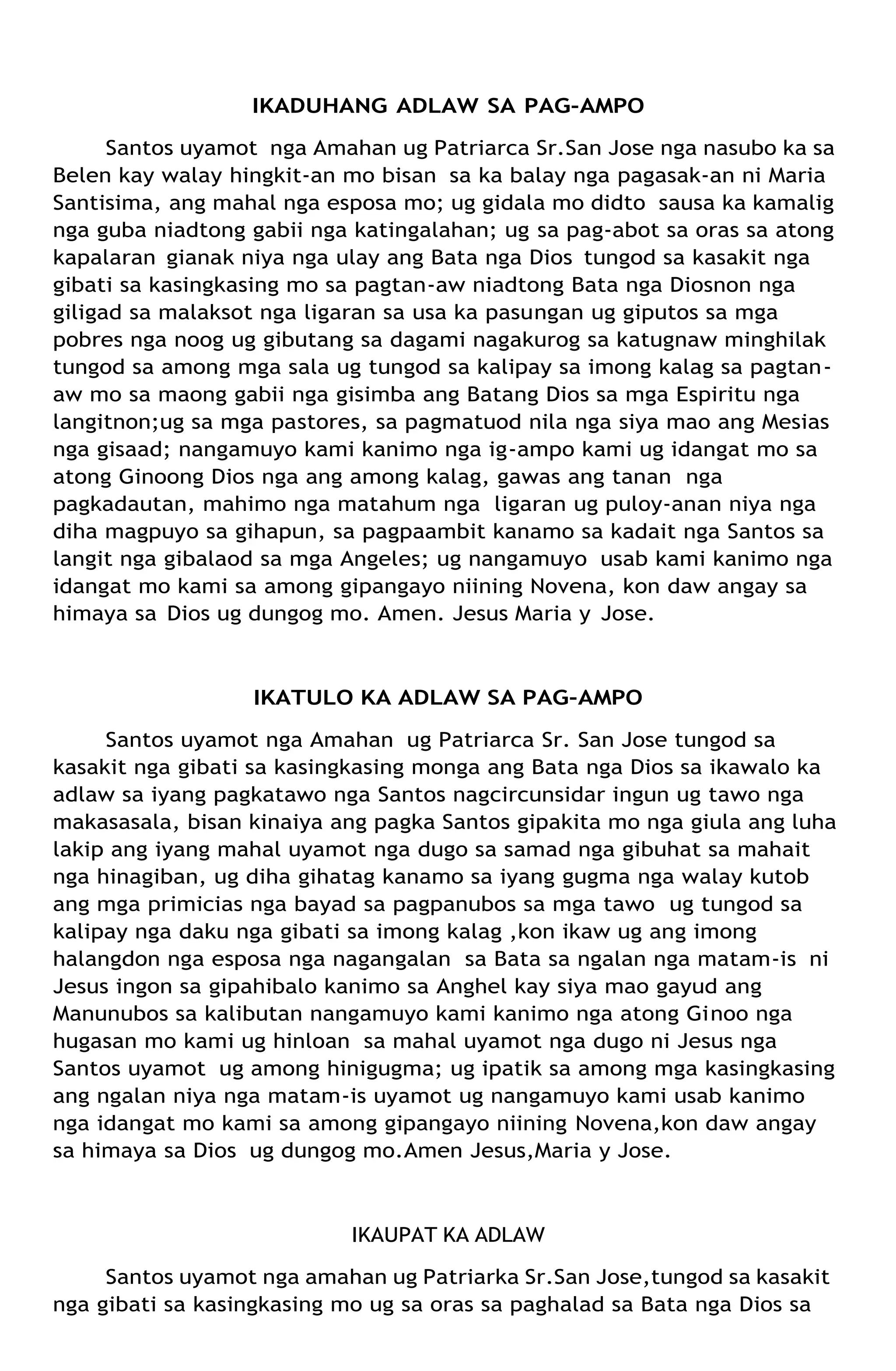 St Joseph Novena. for Fiesta Celebration docx | DOCX