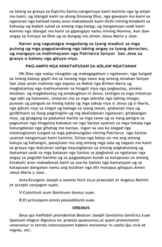 St Joseph Novena. for Fiesta Celebration docx | DOCX