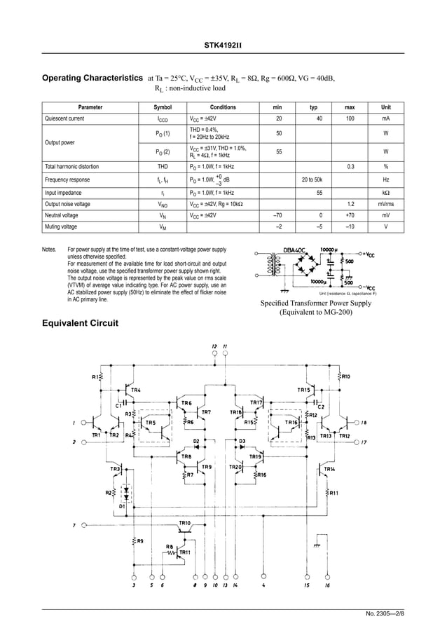 Stk4192 stereo aplifier | PDF