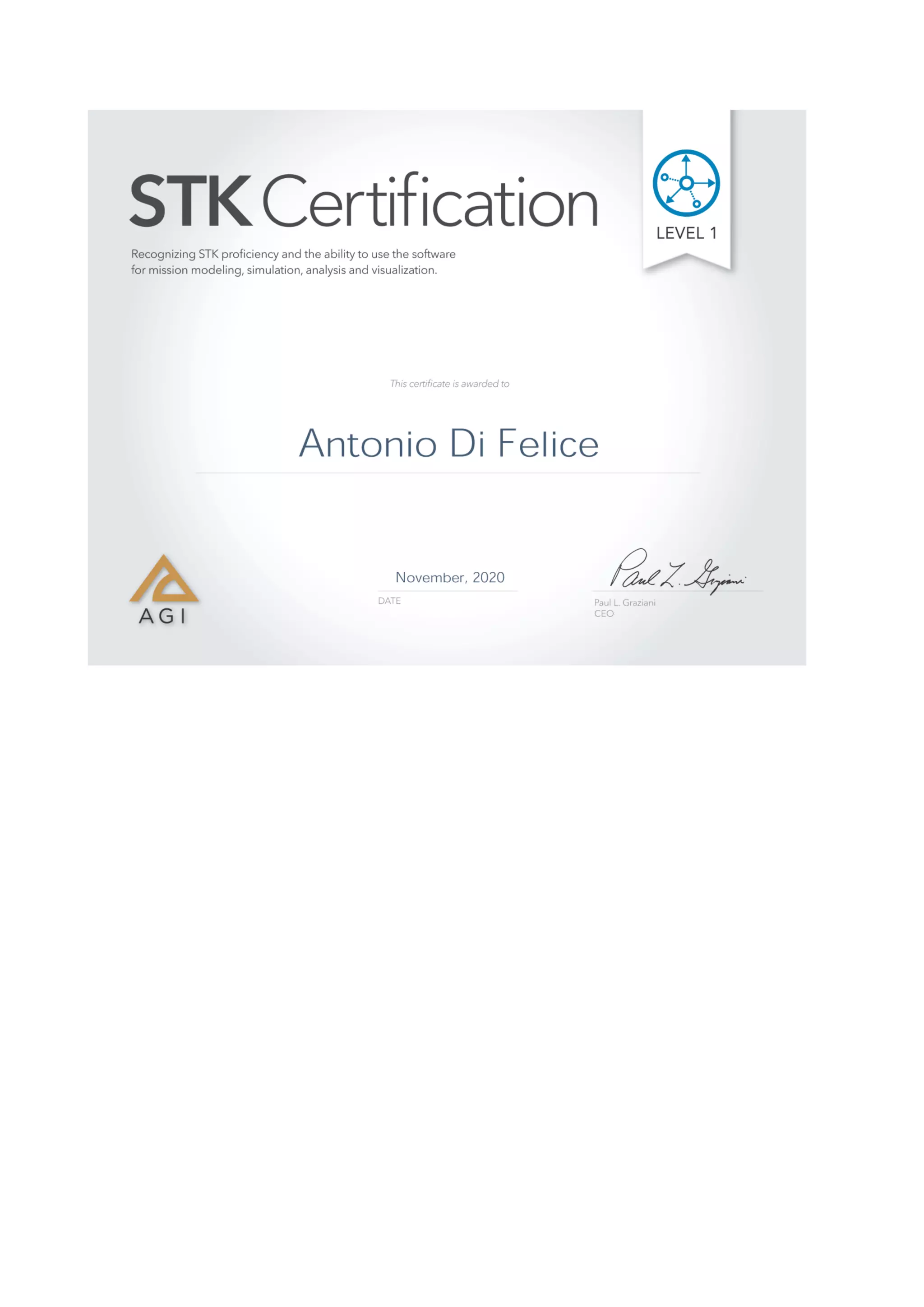 STK Lv.1 Certicate | PDF