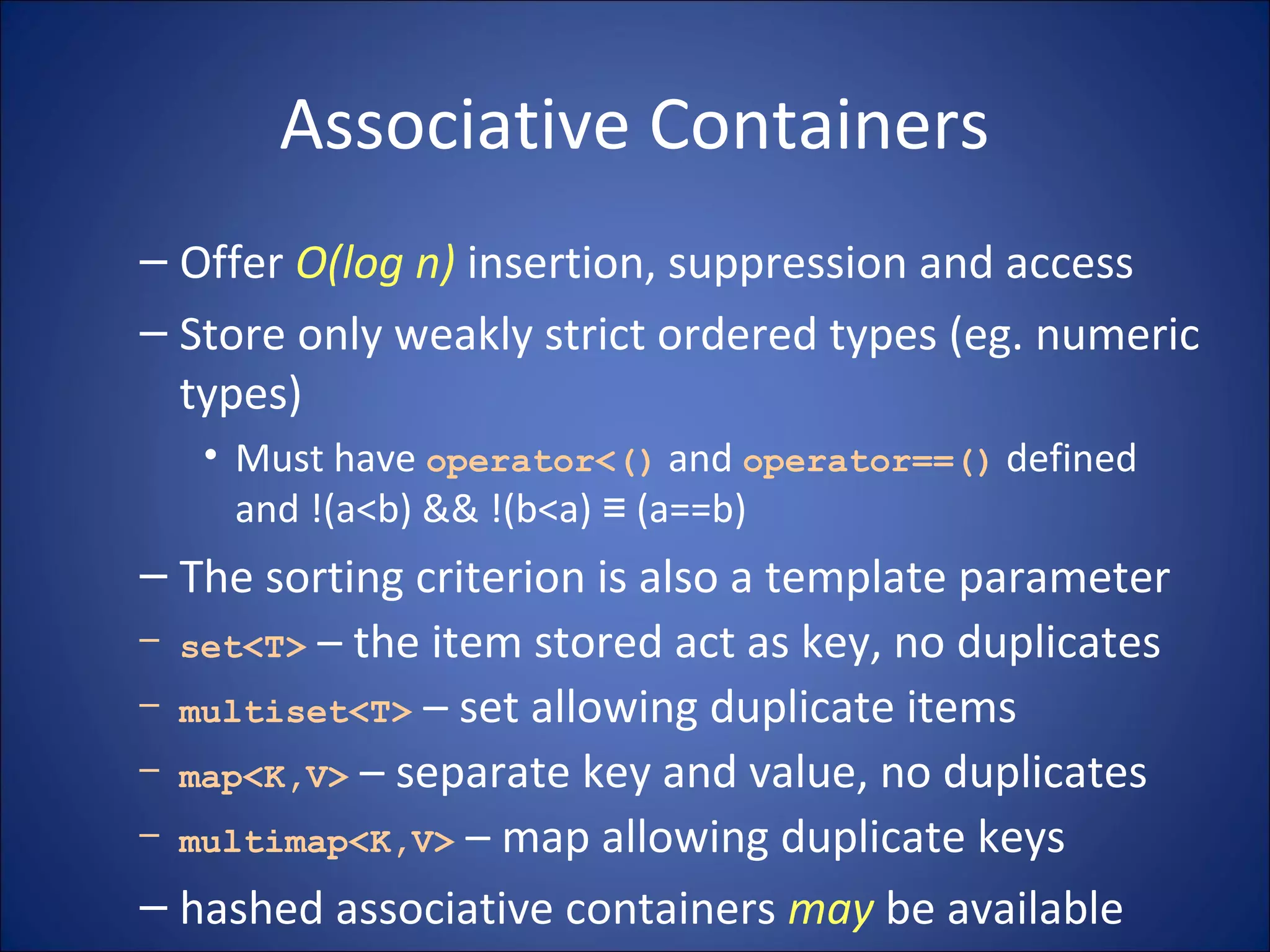 standard template library(STL) in C++ | PPT