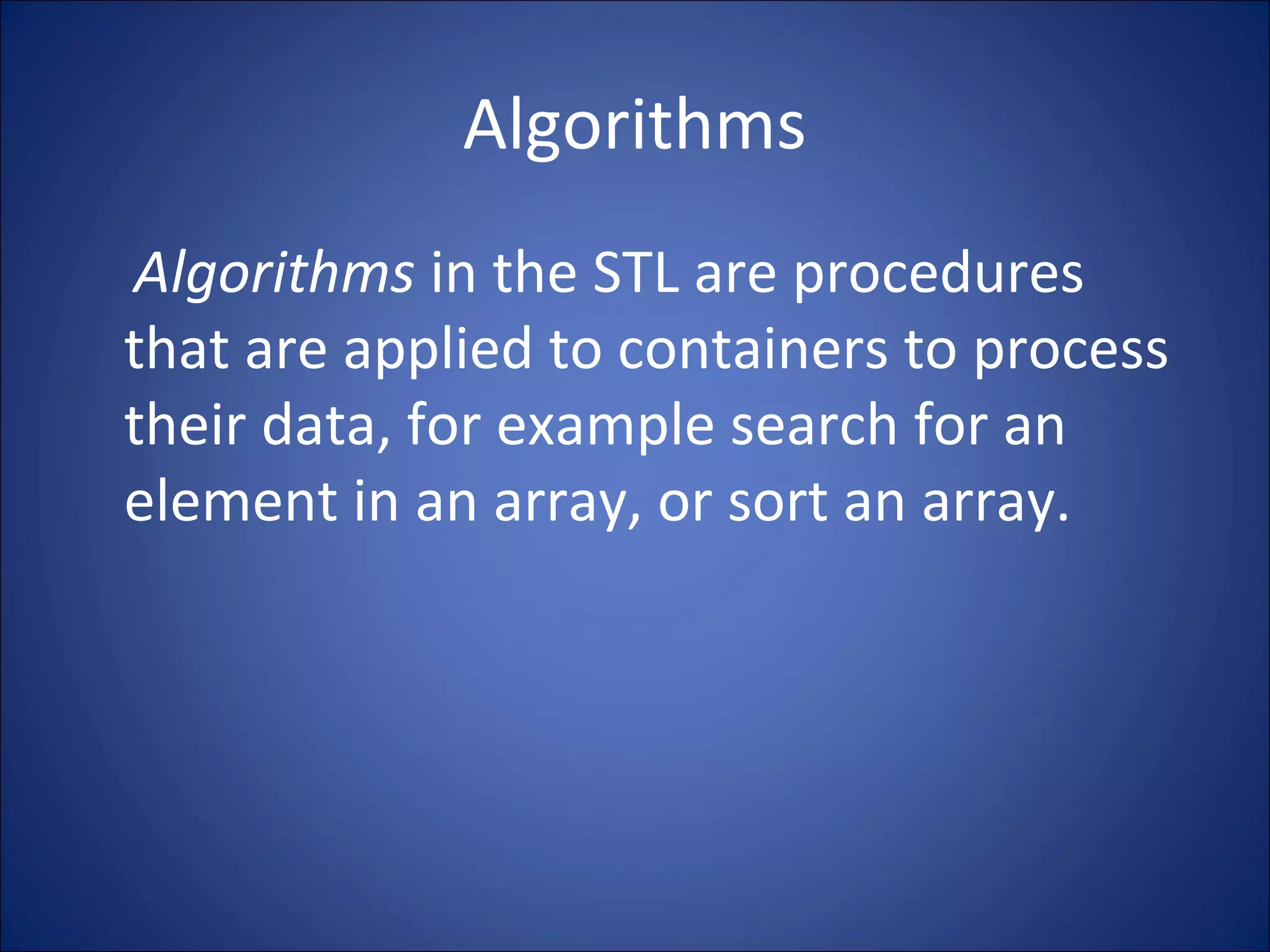 standard template library(STL) in C++ | PPT