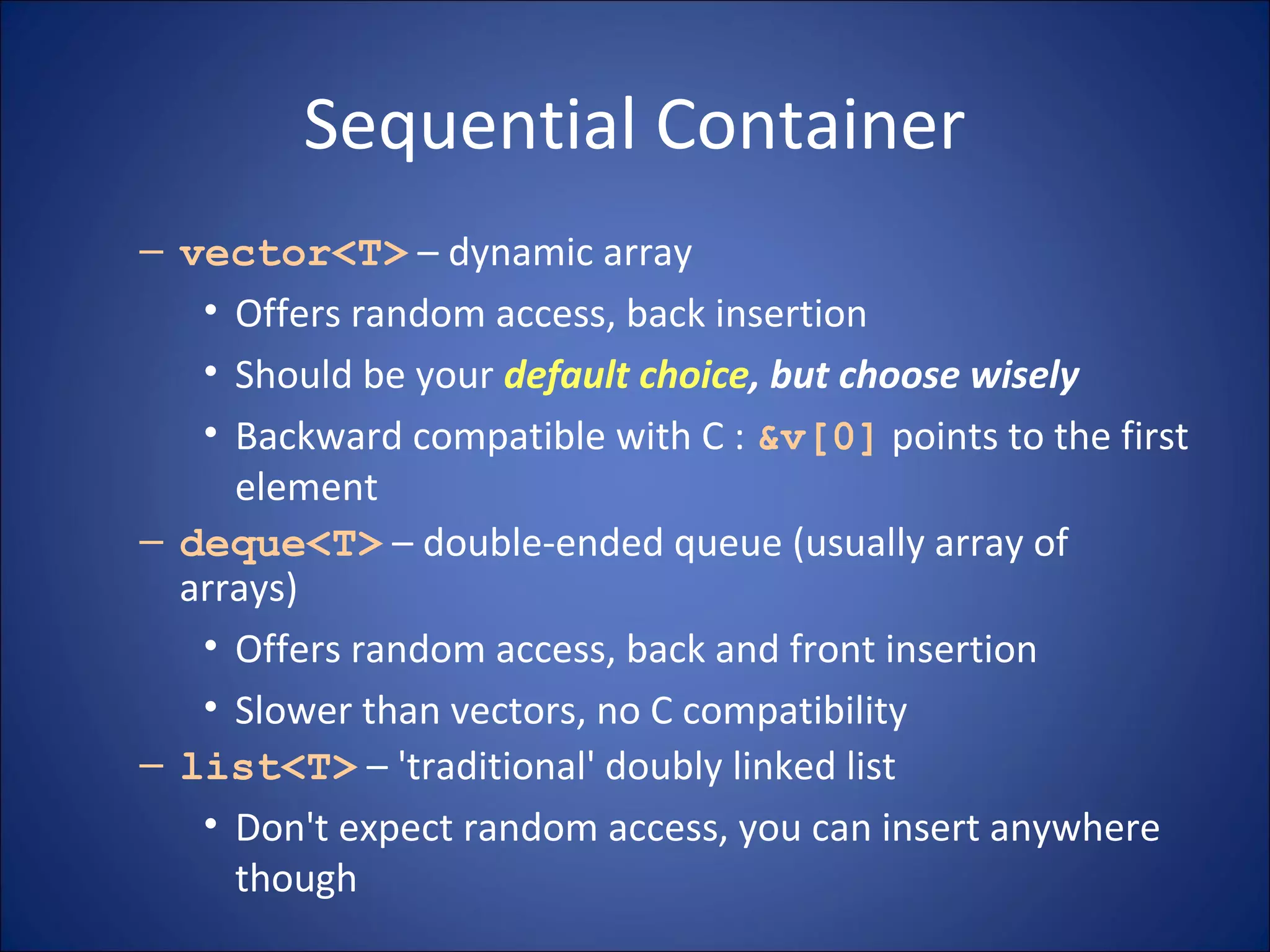 standard template library(STL) in C++ | PPT