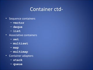 standard template library(STL) in C++ | PPT
