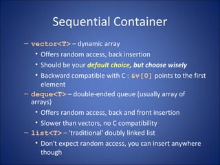 standard template library(STL) in C++ | PPT