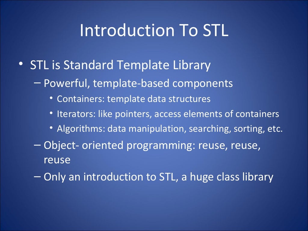 Standard Template Library Stl In C