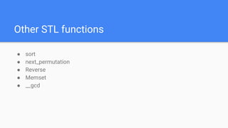 STL - Map, Set, Vector | PPTX | Programming Languages | Computing