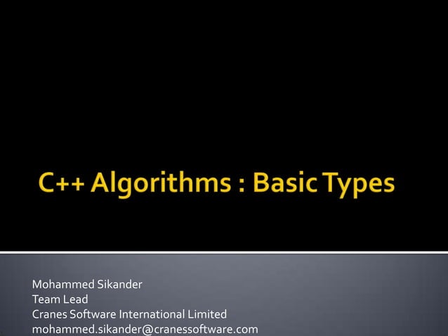 Stl algorithm-Basic types | PPT