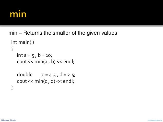 Stl Algorithm Basic Types