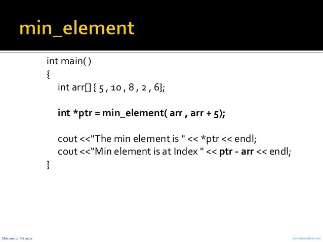 Stl Algorithm Basic Types