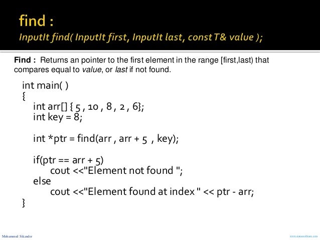 Stl Algorithm Basic Types