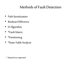 Fault Detection Methods in Sequential System | PPTX