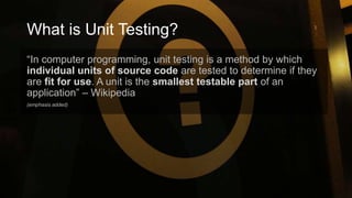 A Pragmatic Introduction to Unit Testing | PPT