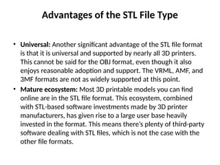 STL Format: 3D Printing & Modeling Standard" | PPTX