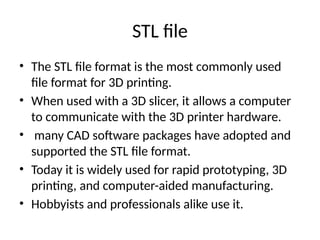 STL Format: 3D Printing & Modeling Standard" | PPTX