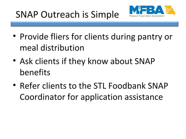 SNAP OUTREACH Missouri | PPT