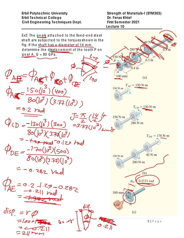 Angle of Twist lecture 10 | PDF | Physics | Science