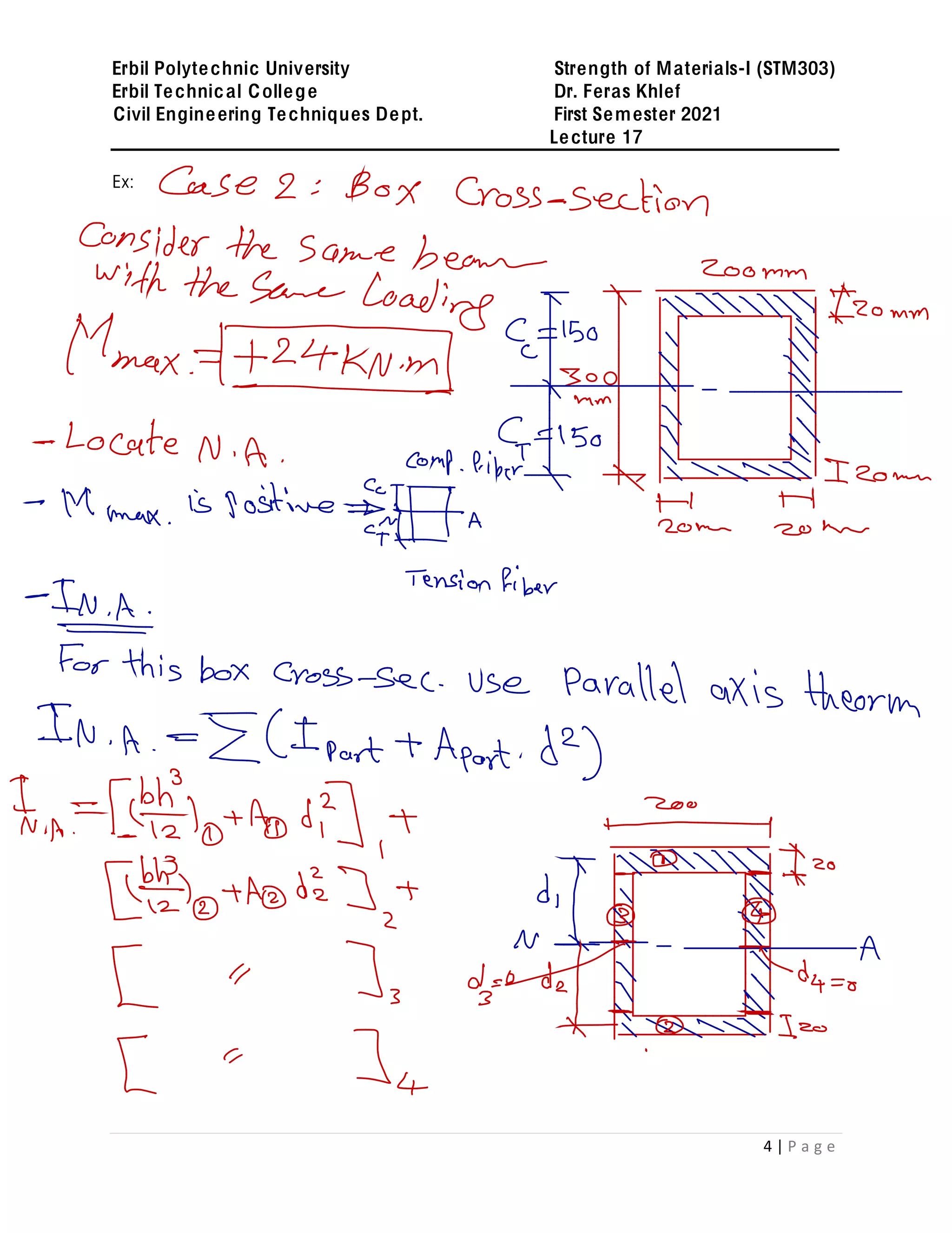 Bending stress in Beams annotated | PDF
