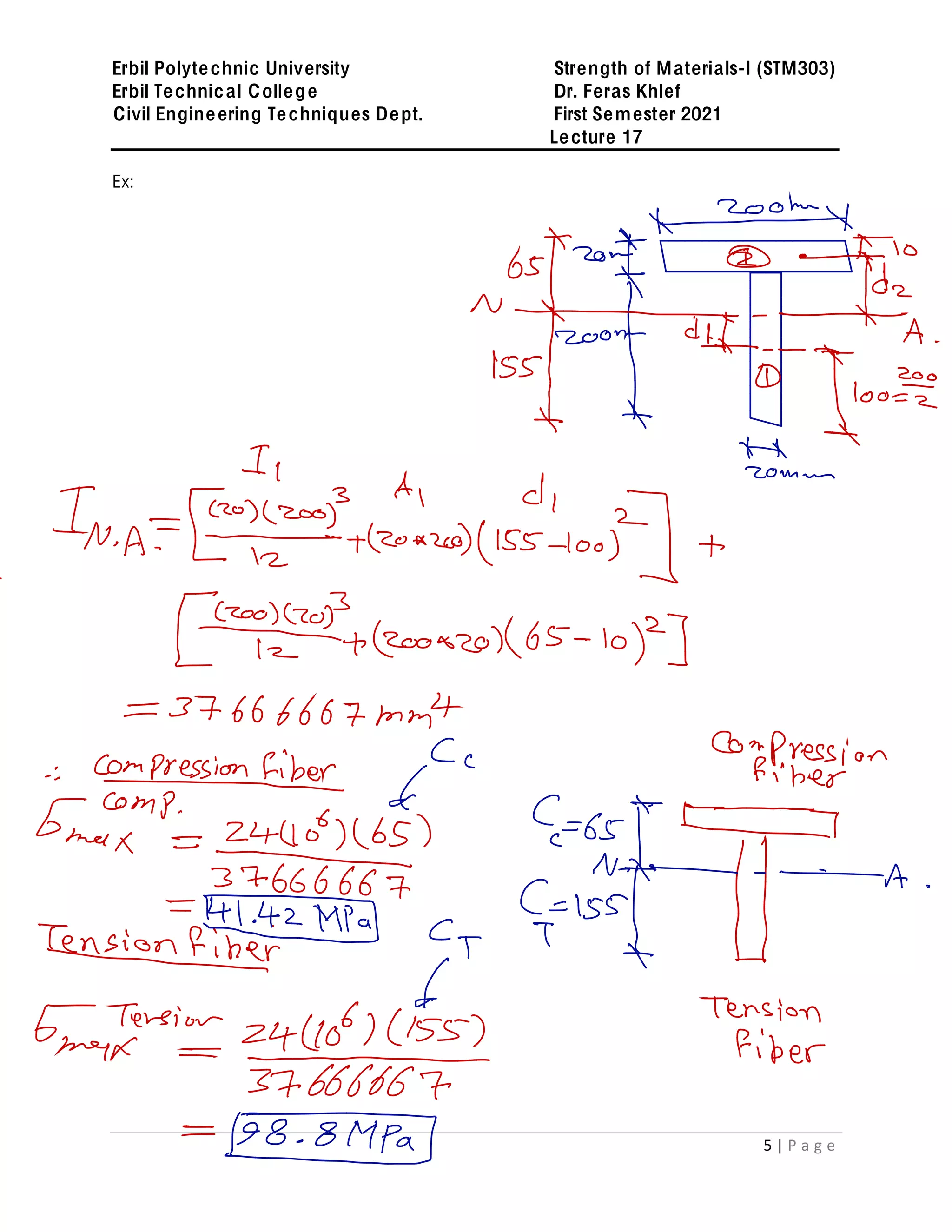 Bending stress in Beams annotated | PDF