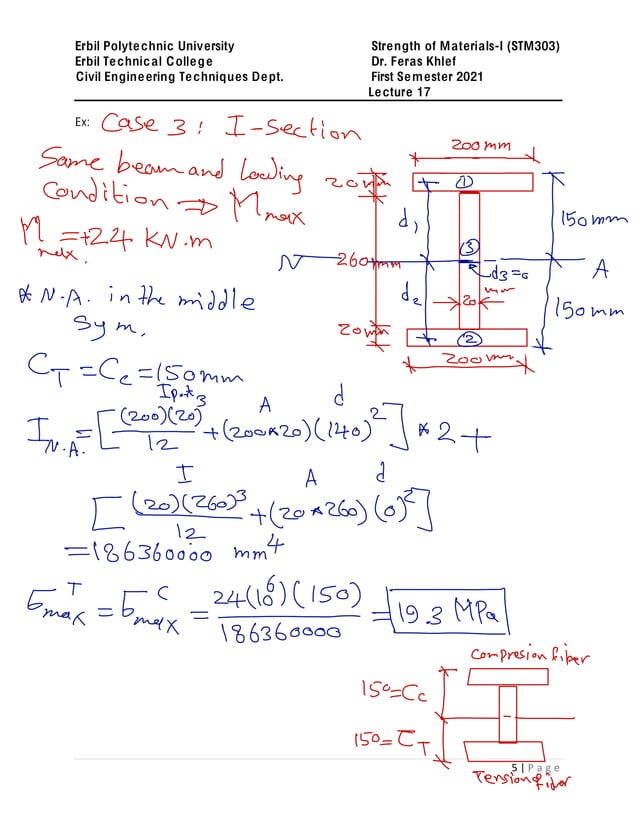 Bending stress in Beams annotated | PDF