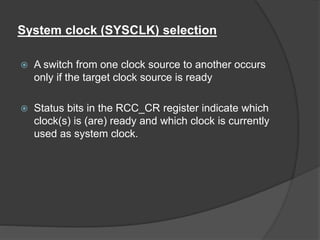 Stm32f303 rest and Clock contol | PPT