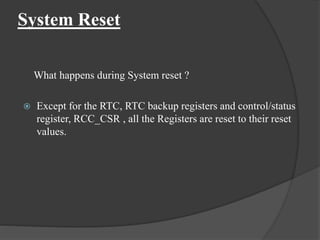 Stm32f303 rest and Clock contol | PPT
