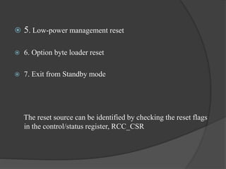 Stm32f303 rest and Clock contol | PPT