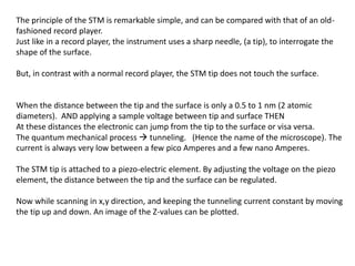 Scanning Tunneling Microscope and Atomic Tunneling Microscope | PPTX