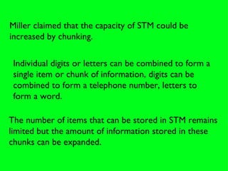 STM and LTM: Capacity and Encoding | PPT