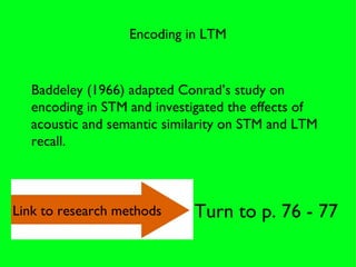 STM and LTM: Capacity and Encoding | PPT