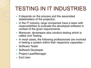 Introduction to Software Testing | PPTX