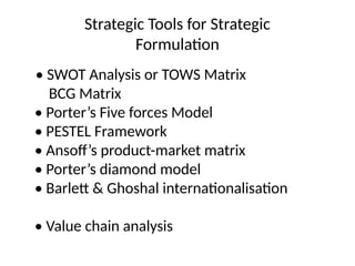 ST MGTUnit 3.pptxStrategic formulation and evaluation | PPTX