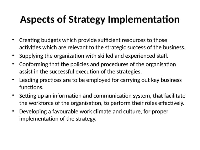 ST MGTunit 4.pptx strategy implementation | PPT