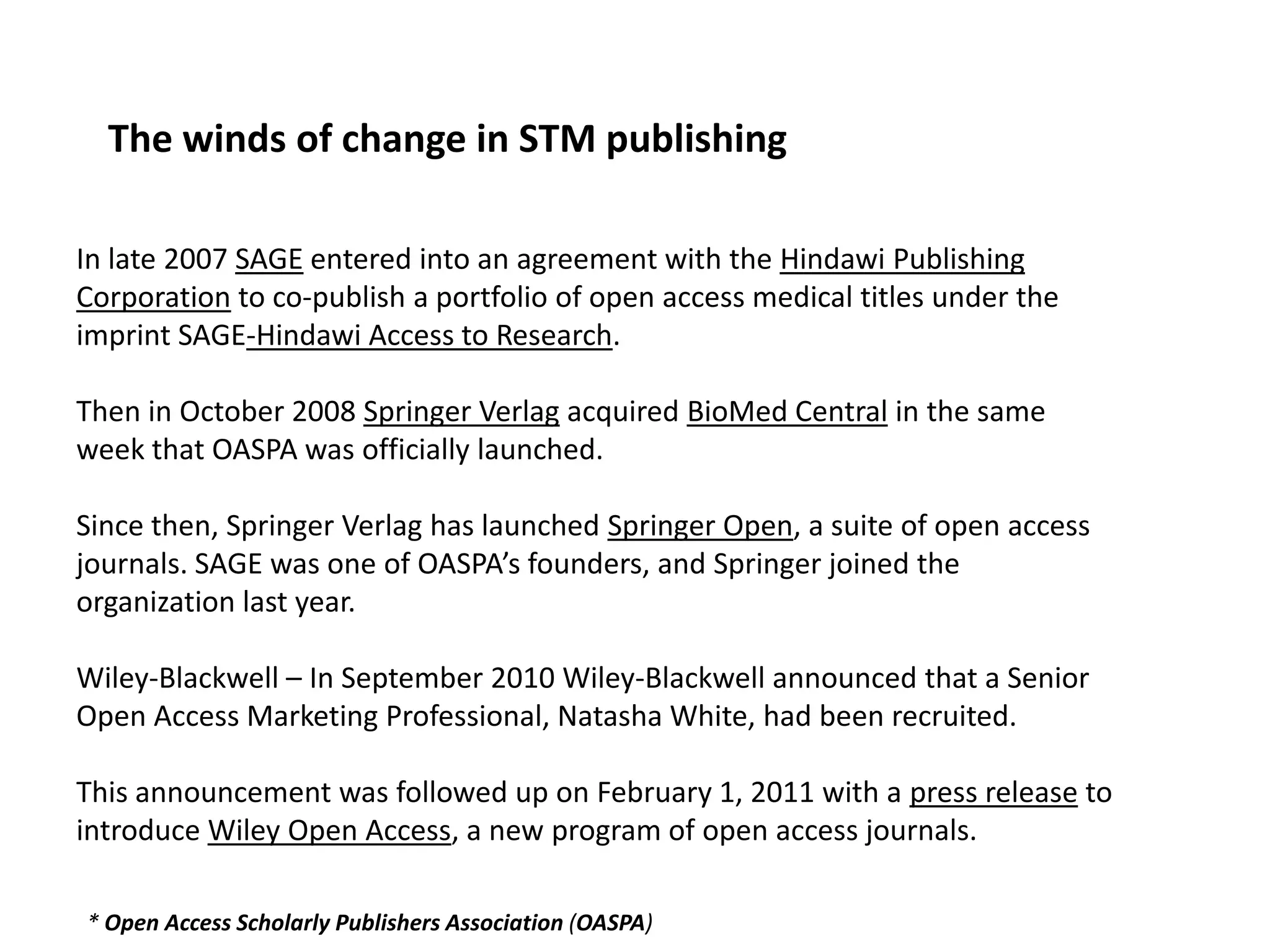 Stm open accesss market | PPTX