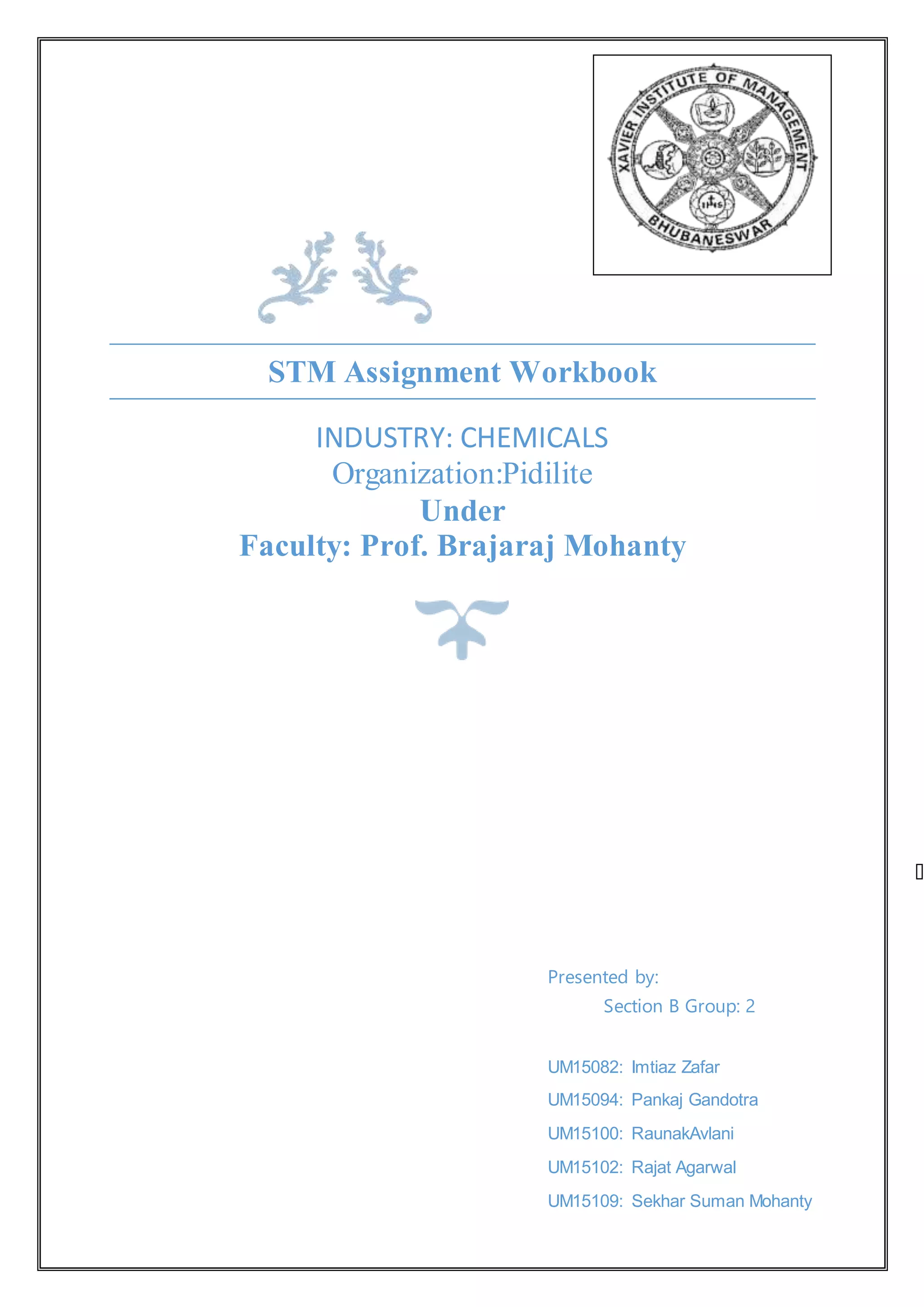 Stm pidilite group2_section_b | DOCX | Manufacturing Industry | Industries