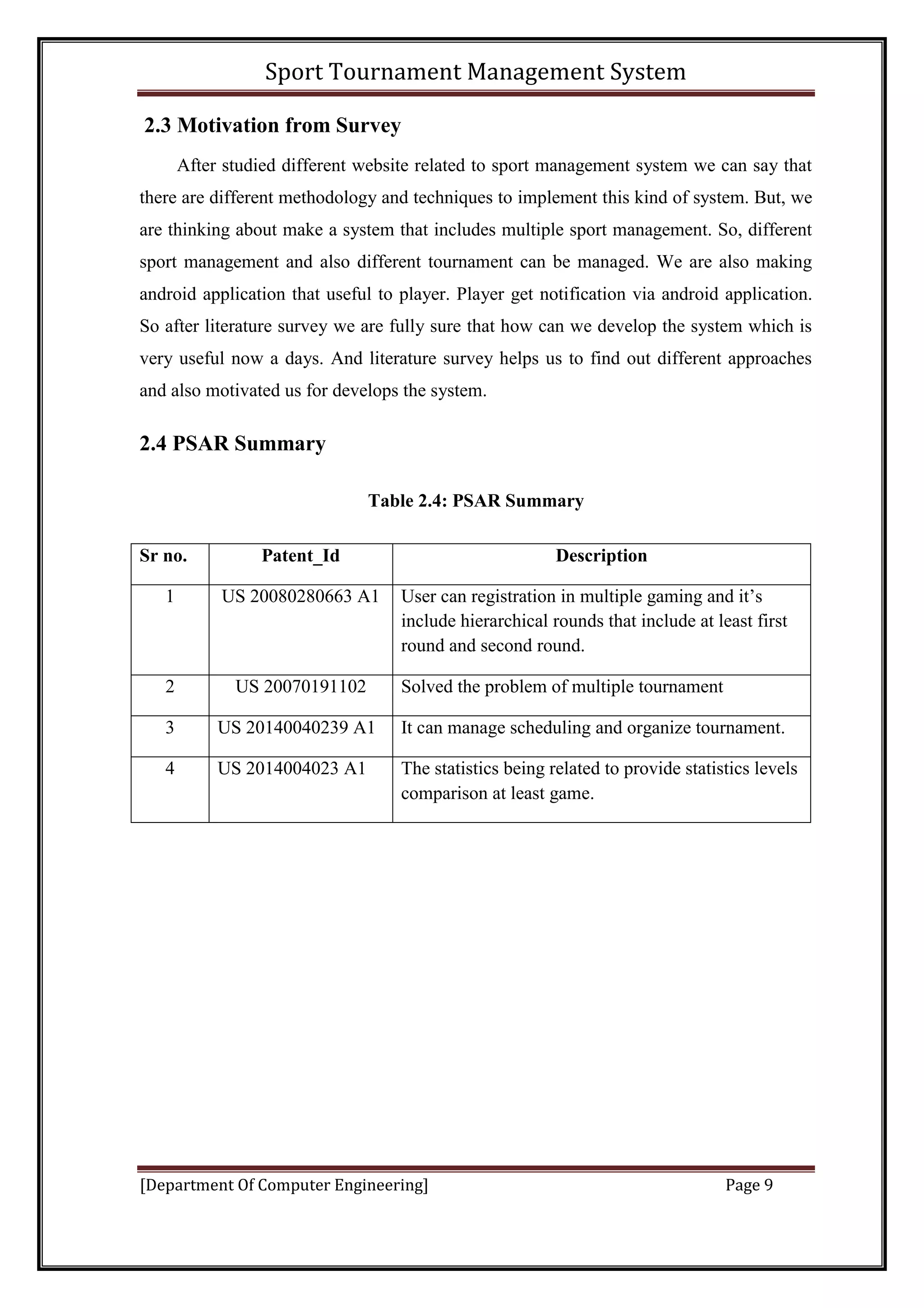 SPORT TOURNAMENT MANAGMENT SYSTEM (STMS) | PDF