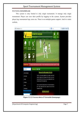 SPORT TOURNAMENT MANAGMENT SYSTEM (STMS) | PDF