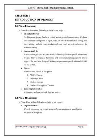 SPORT TOURNAMENT MANAGMENT SYSTEM (STMS) | PDF