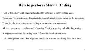 Purpose of testing, Dichotomies, taxonomy of bugs: Flow graphs and Path ...