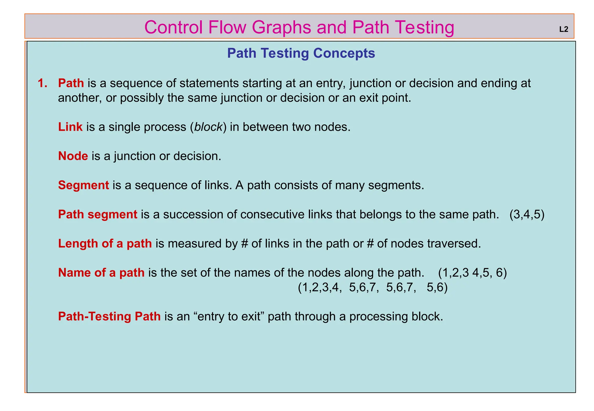 Flow Graphs And Path Testingpath Predicates And Achievable Paths Ppt
